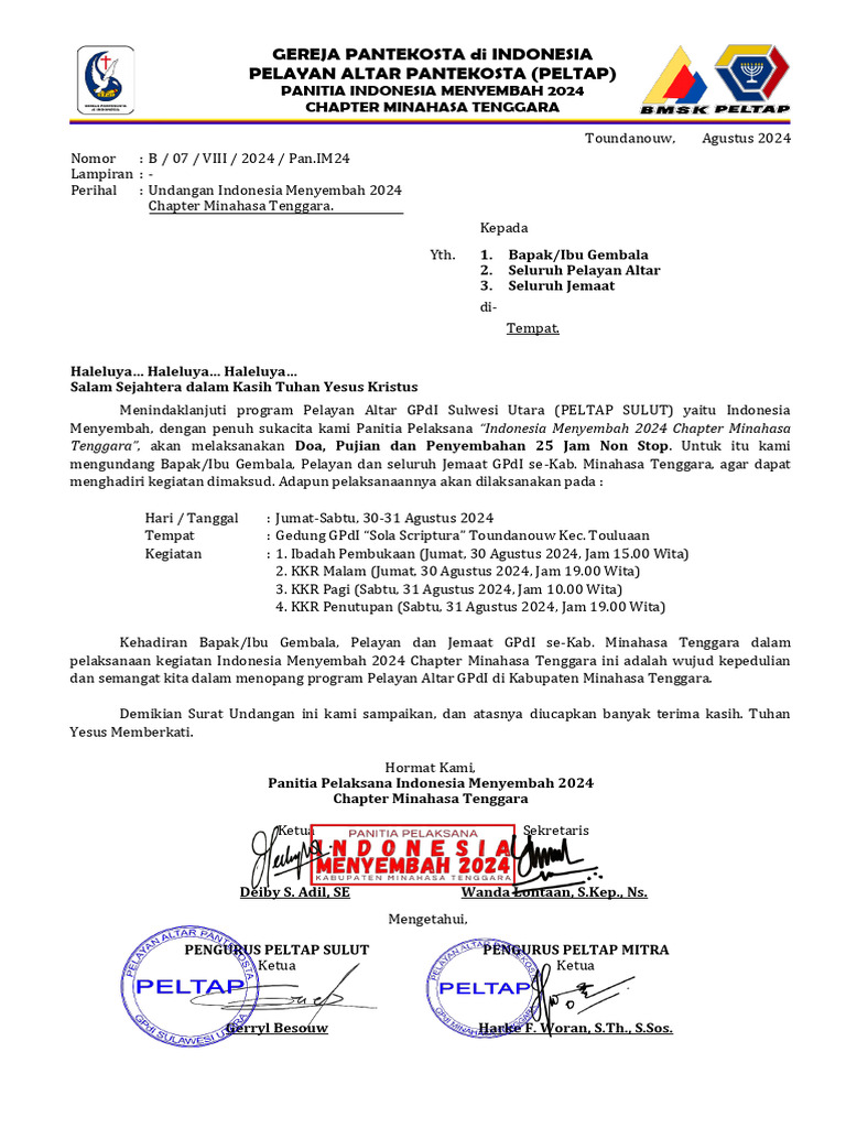 Undangan Gembala, Peltar Dan Jemaat | PDF