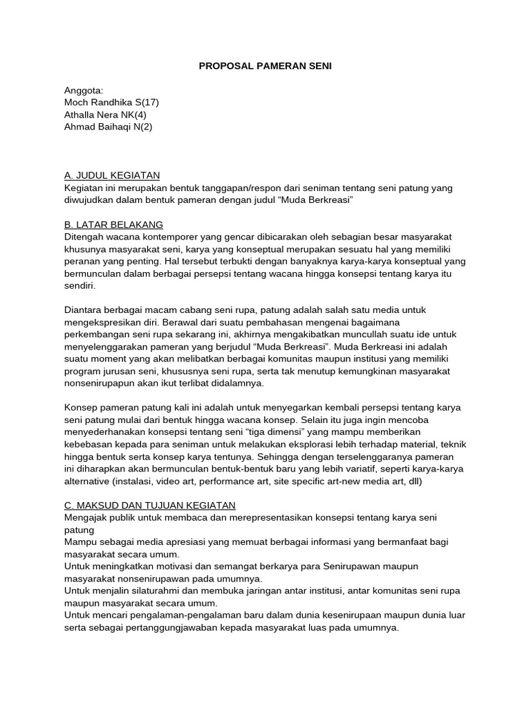 Proposal Pameran Seni | PDF