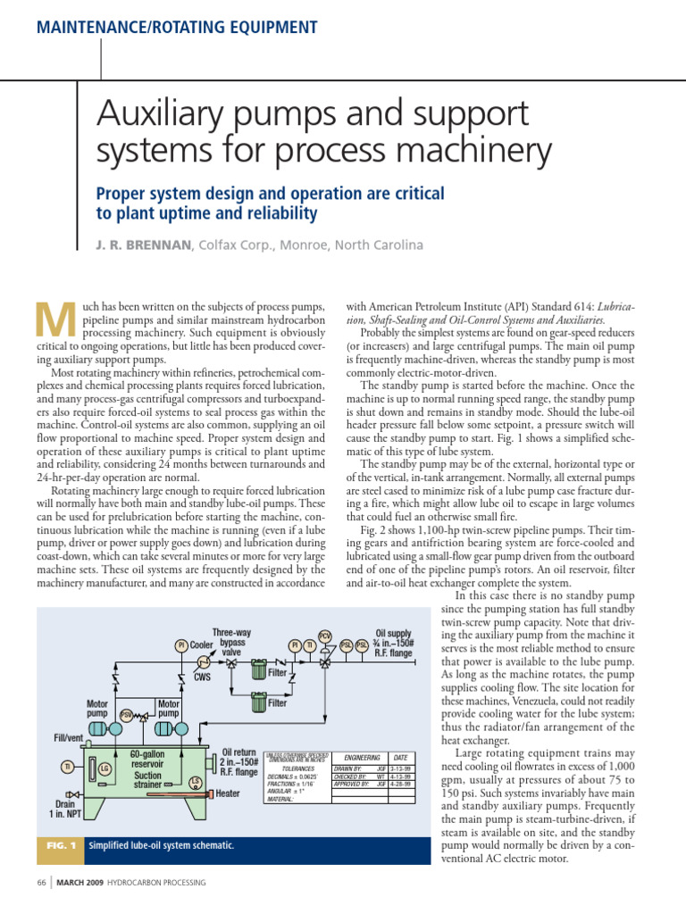 Auxiliary Pumps and Support | PDF