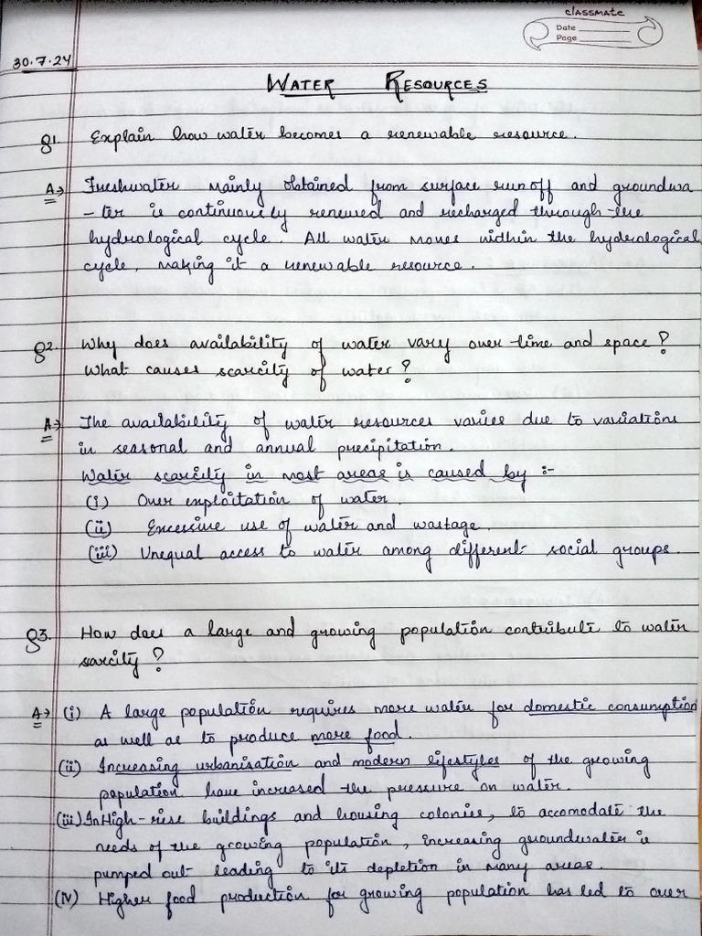 CH 3 - Water Resources | PDF