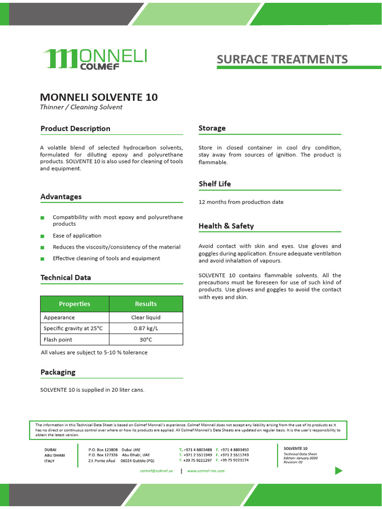 Solvente 10: Thinner and Cleaning Agent | PDF | Solvent | Chemical ...