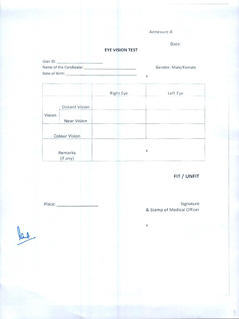 Annexures of Medical Examination - 0001 | PDF