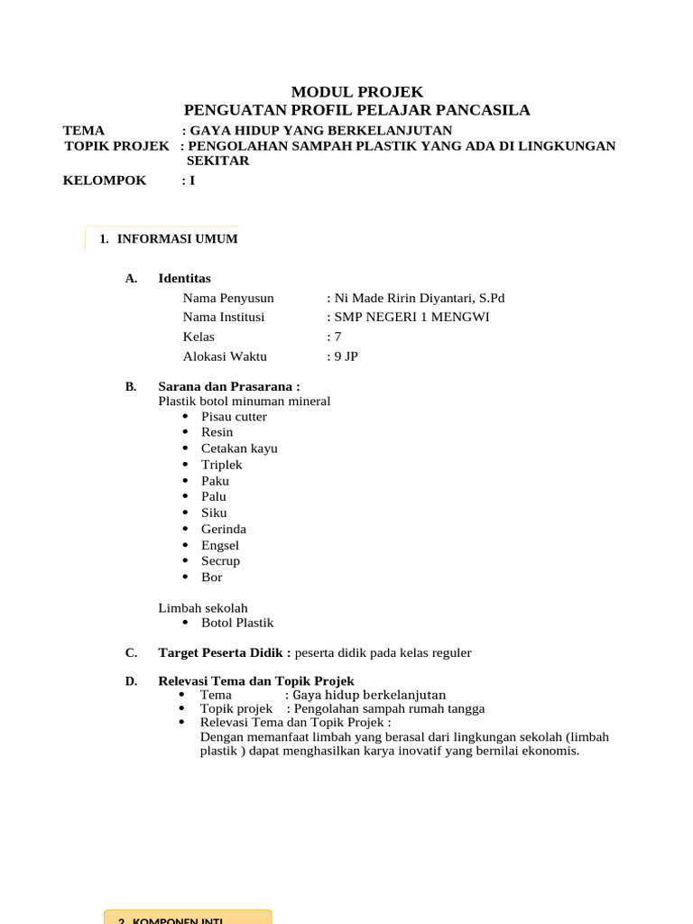 Contoh Modul P5 | PDF | Seni