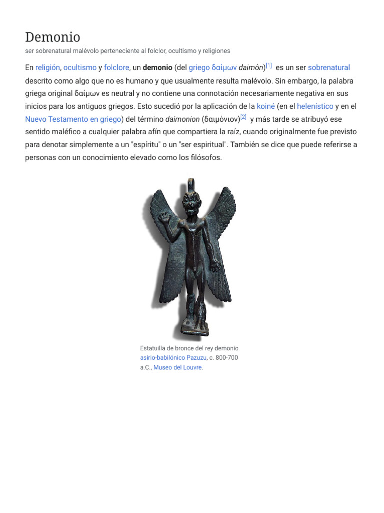 Demonio - Wikipedia, La Enciclopedia Libre | PDF