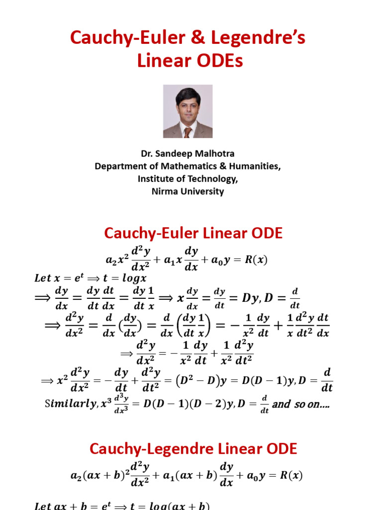 L6 Cauchy-Euler Legendre Linear ODEs | PDF