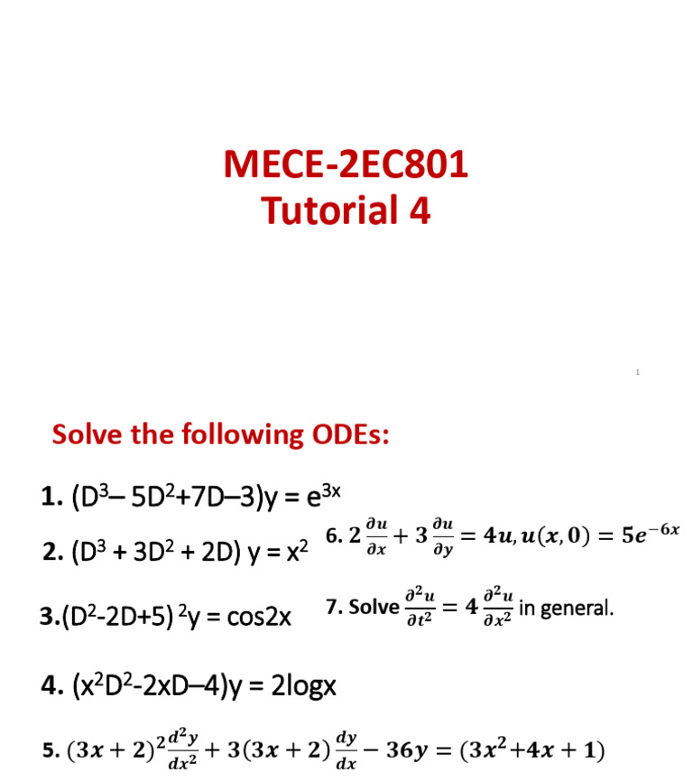 MECE - Tutorial 4 | PDF