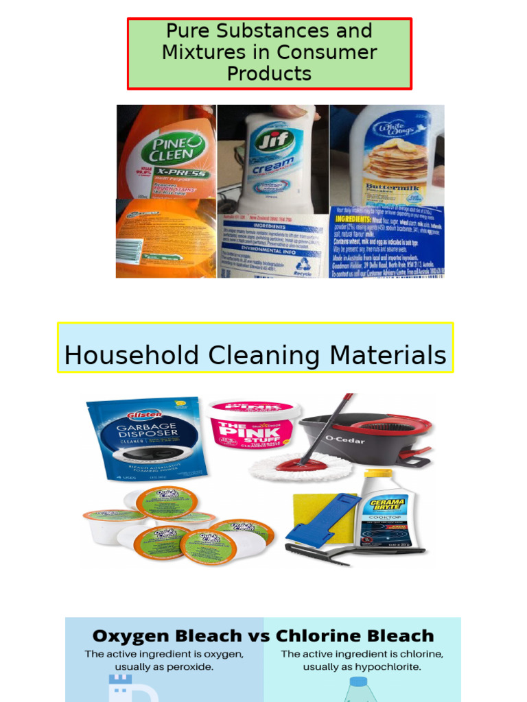Pure Substances and Mixtures in Consumer Products | PDF | Bleach ...