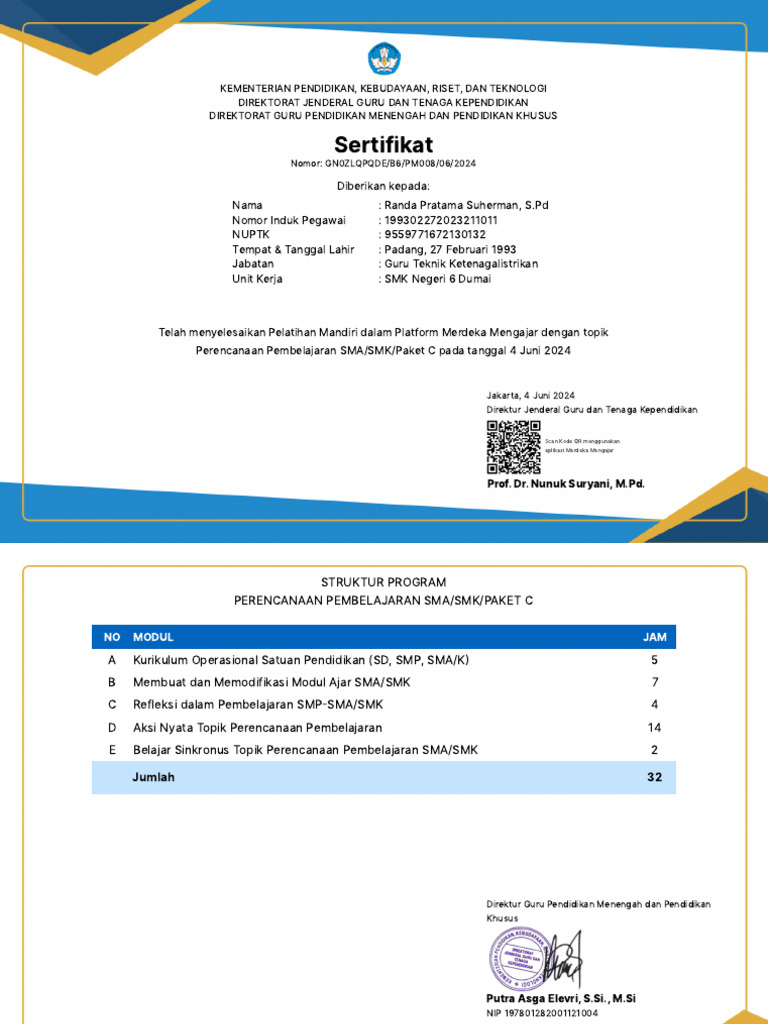 Sertifikat Aksi Nyata 1 Randa PS | PDF