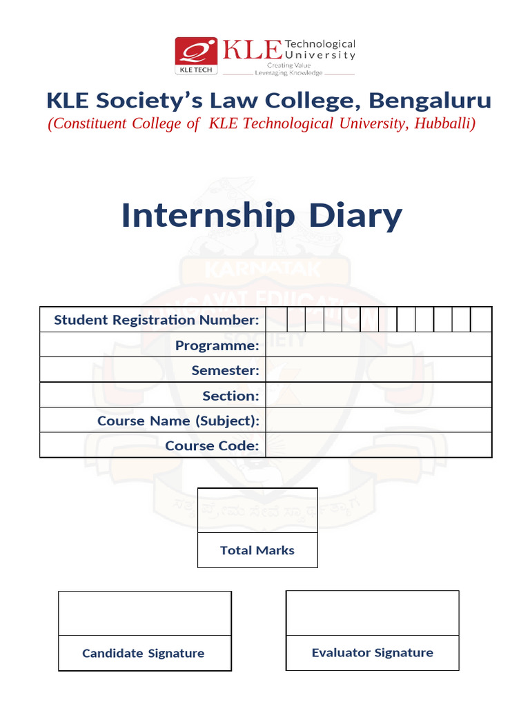 Internship Diary Format | PDF