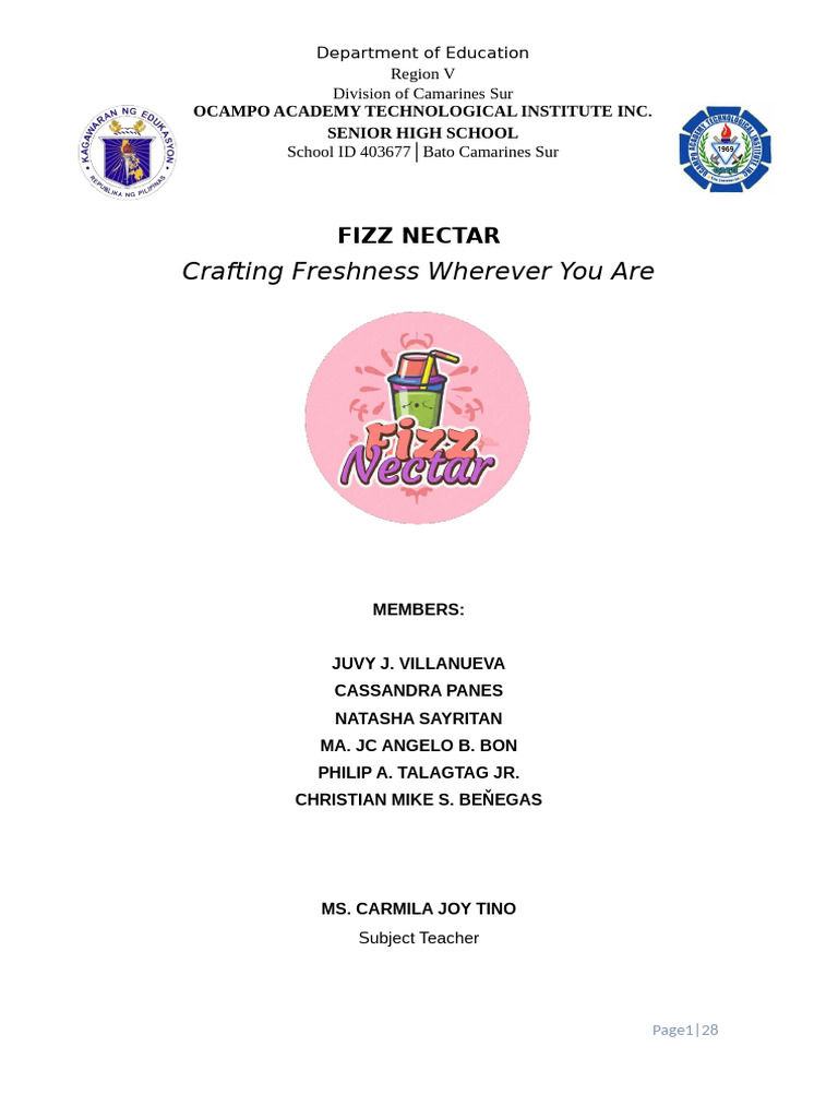 Business Plan Fizz Nectar | PDF