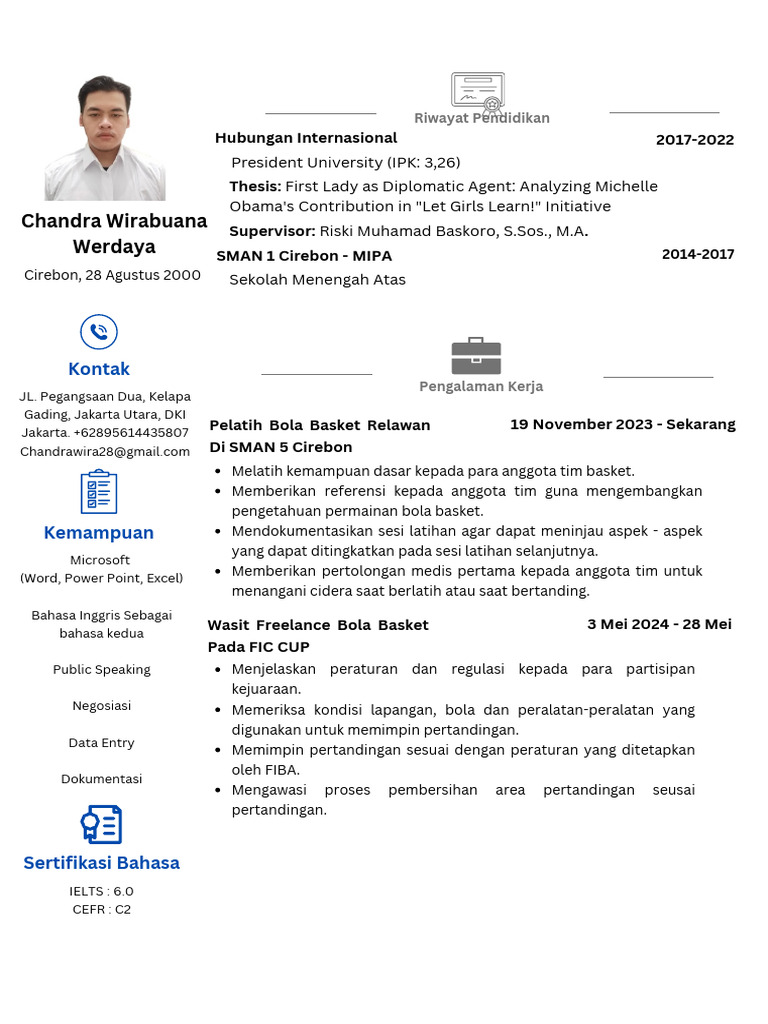 Curriculum Vitae - Chandra Wirabuana Werdaya | PDF