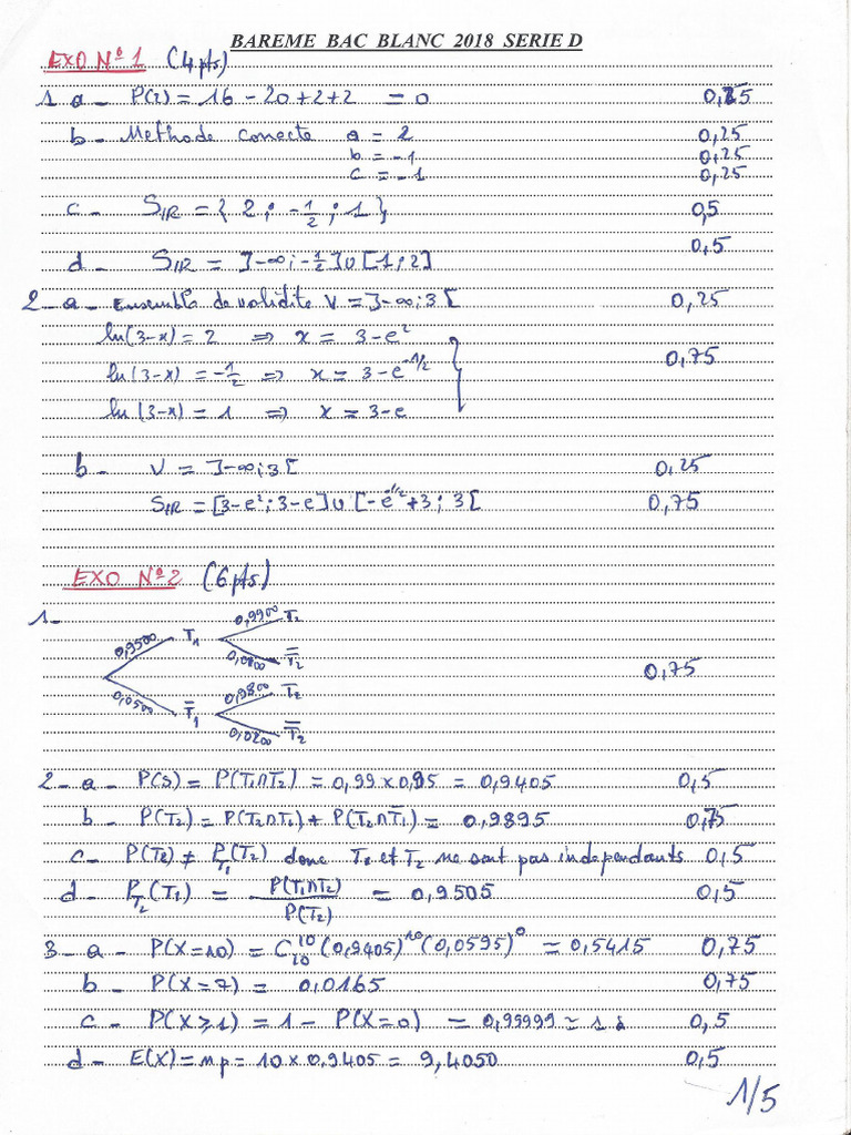 18 BACblanc MATH TD CCLLmFERKE Corrige | PDF