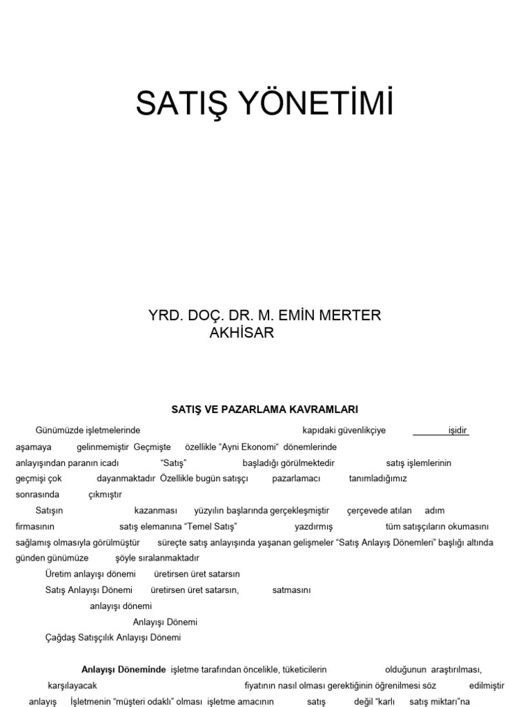 Satis Yonetimi 1289TR 4 | PDF