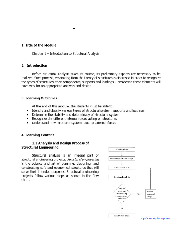 Module 1 Introduction To Structural Analysis | PDF
