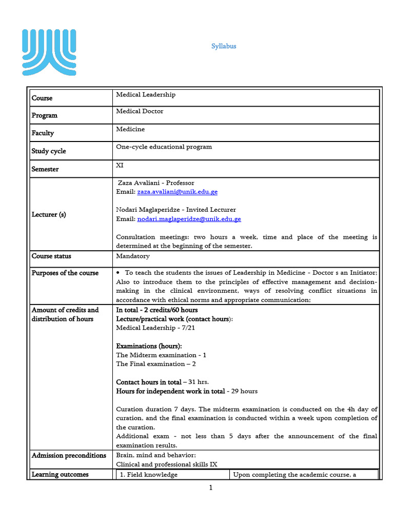 1 Medical Leadership - 240831 - 082401 | PDF | Plagiarism | Leadership