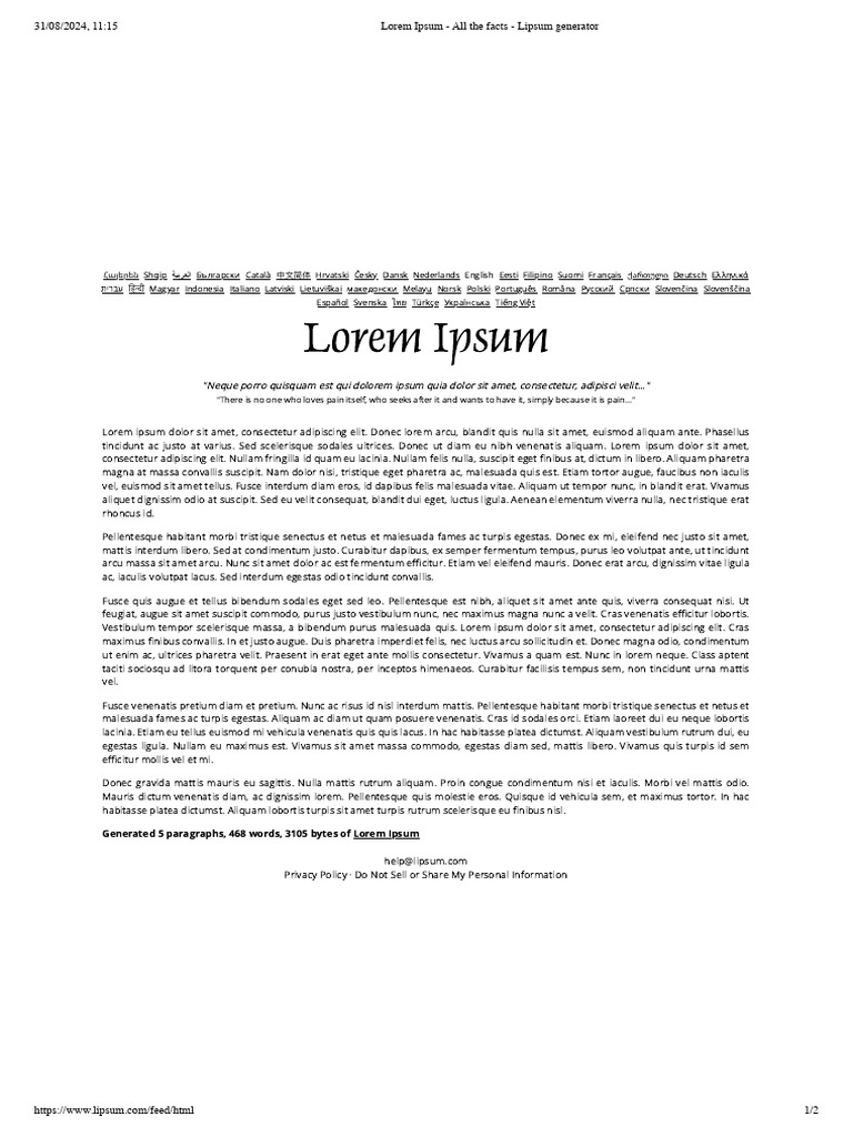 Lorem Ipsum - All The Facts - Lipsum Generator 1 | PDF