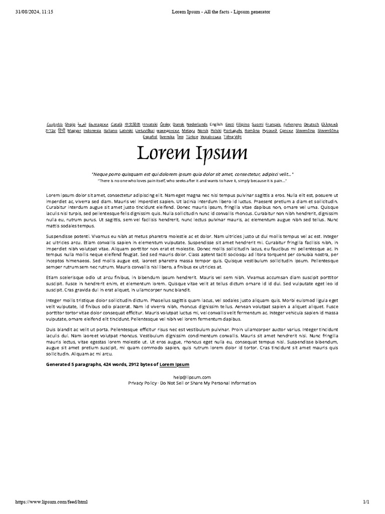 Lorem Ipsum - All The Facts - Lipsum Generator | PDF