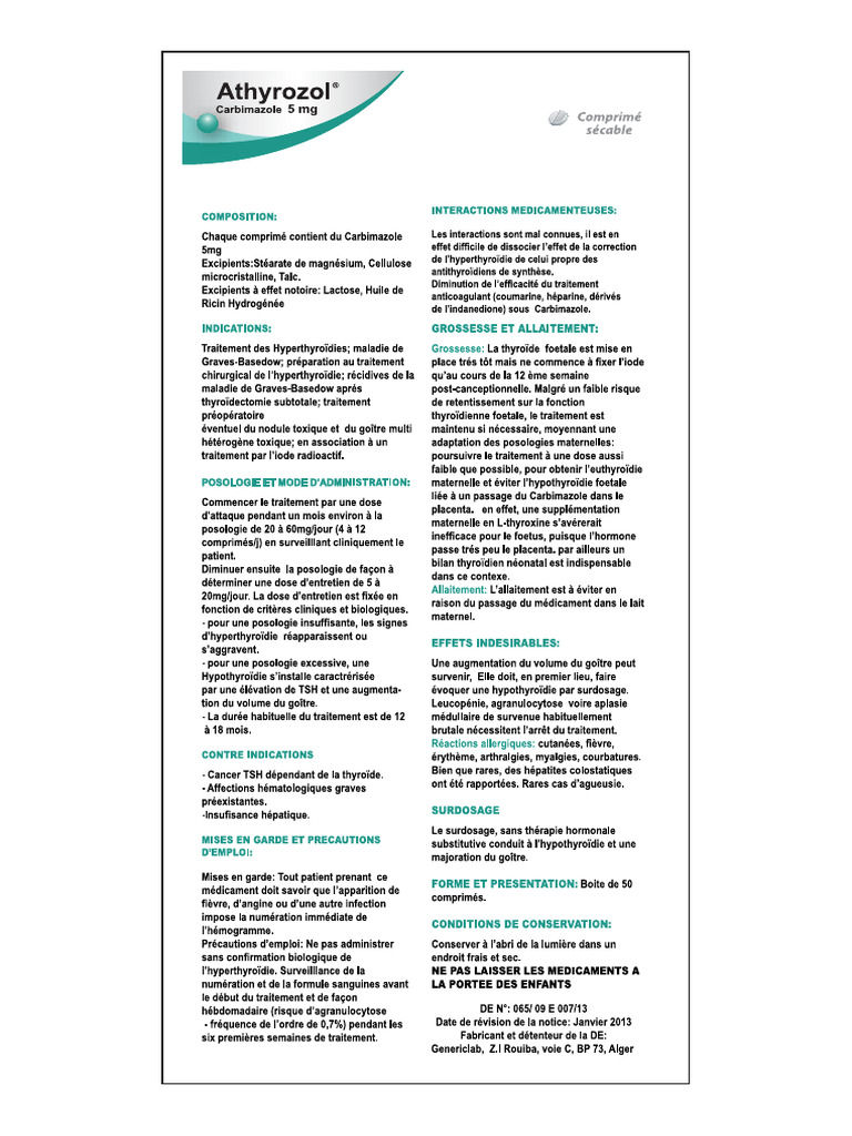 Athyrozol Notice FR | PDF