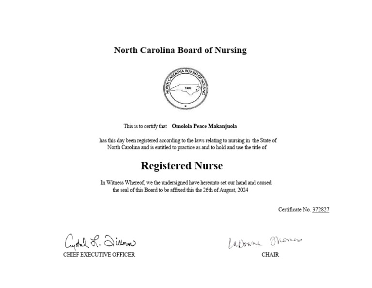 RN Original License Certificate | PDF