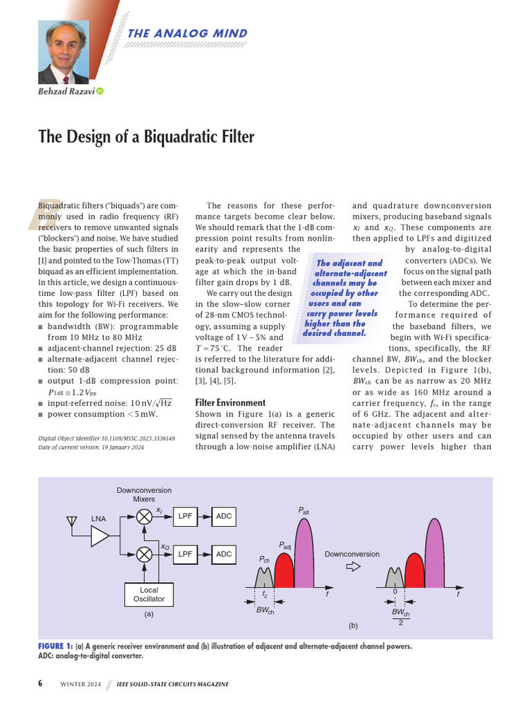 The Design of A Biquadratic Filter (The Analog Mind) | PDF ...