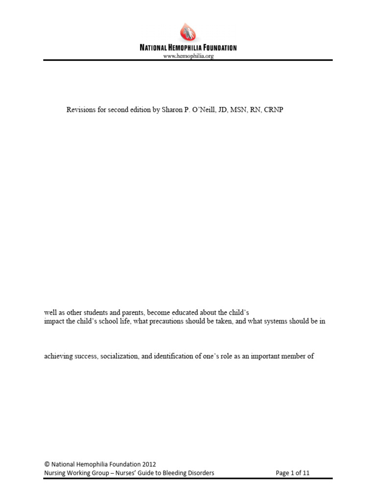 Nurses Guide Chapter 14 Student With A Bleeding Disorder | PDF