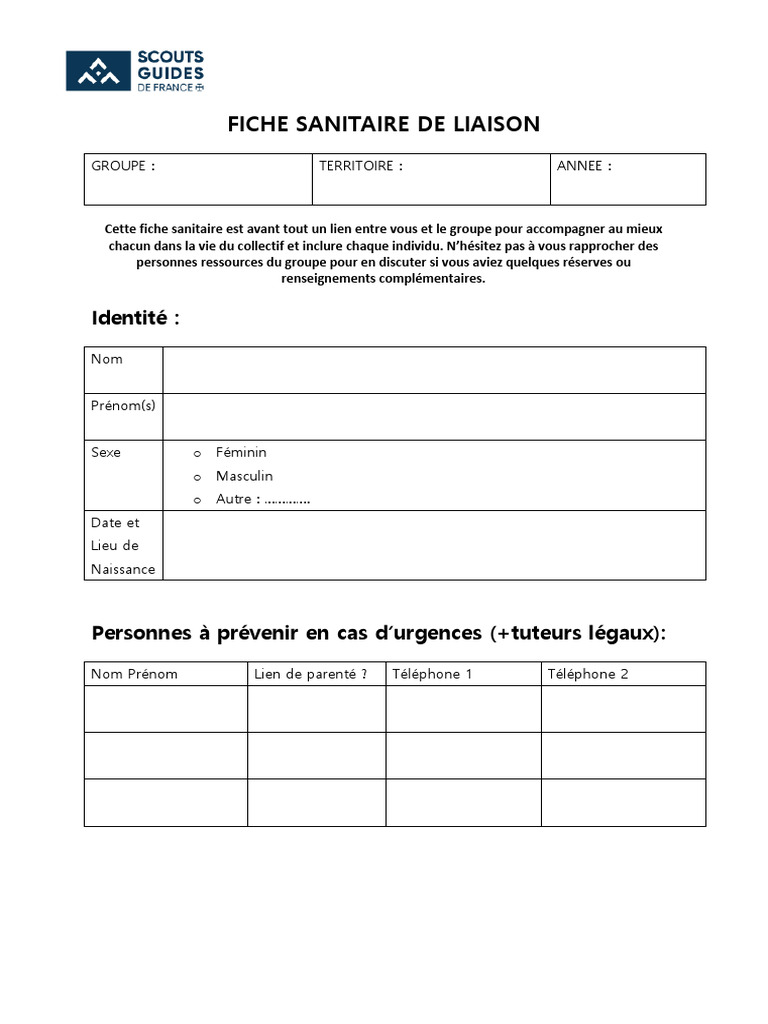 Fiche sanitaire (1) | PDF