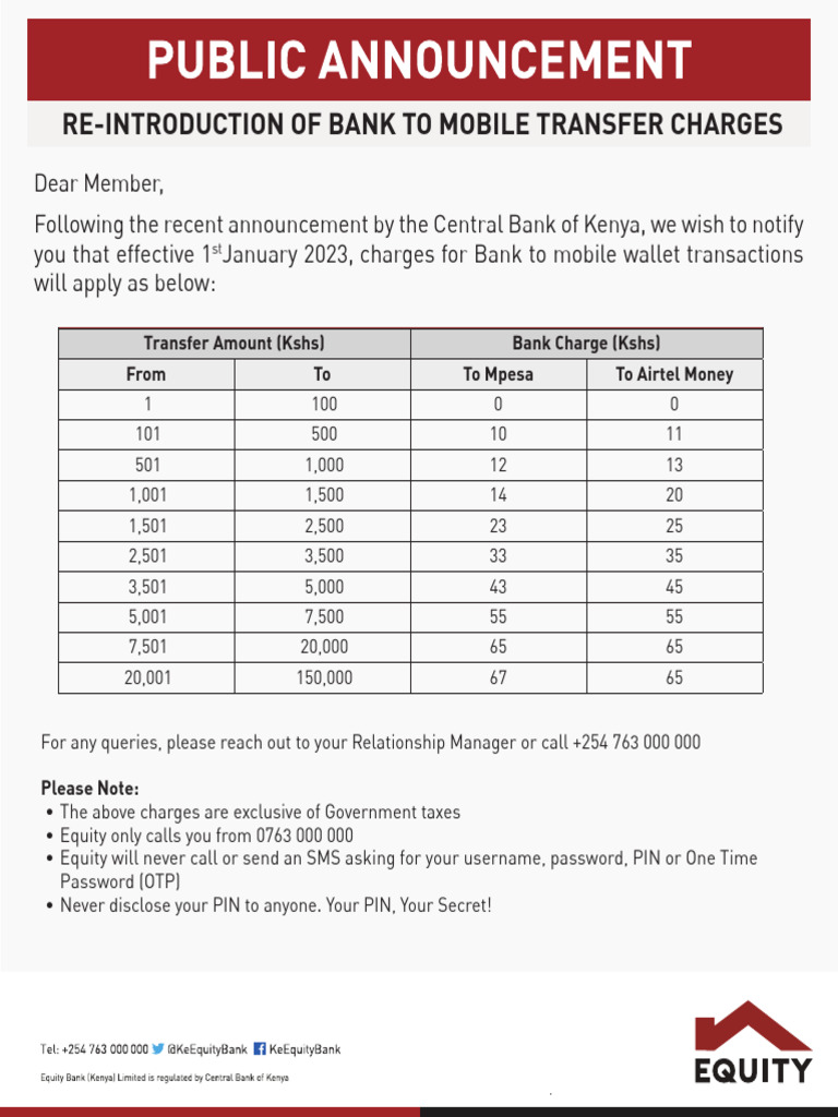 Public Announcement Re Introduction of Mobile Charges | PDF