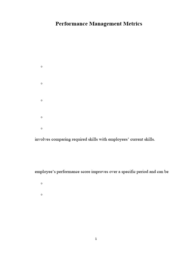Performance Management Metrics | PDF