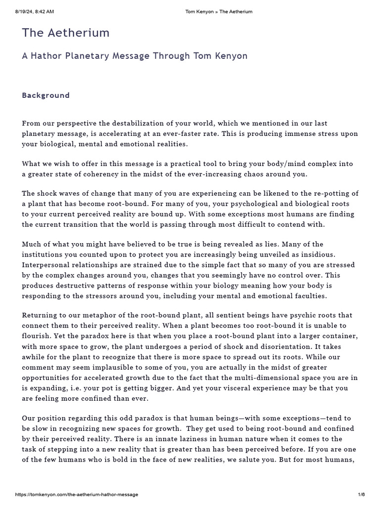 The Aetherium Channel | PDF