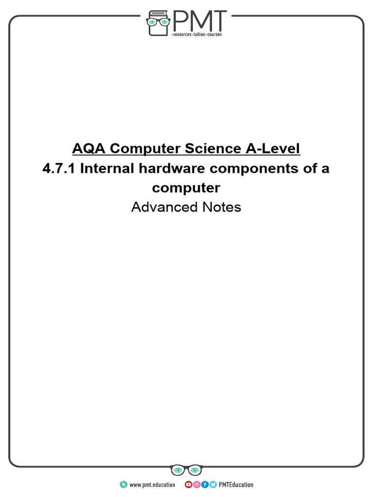 7.1. Internal Hardware Components of A Computer - Advanced | PDF