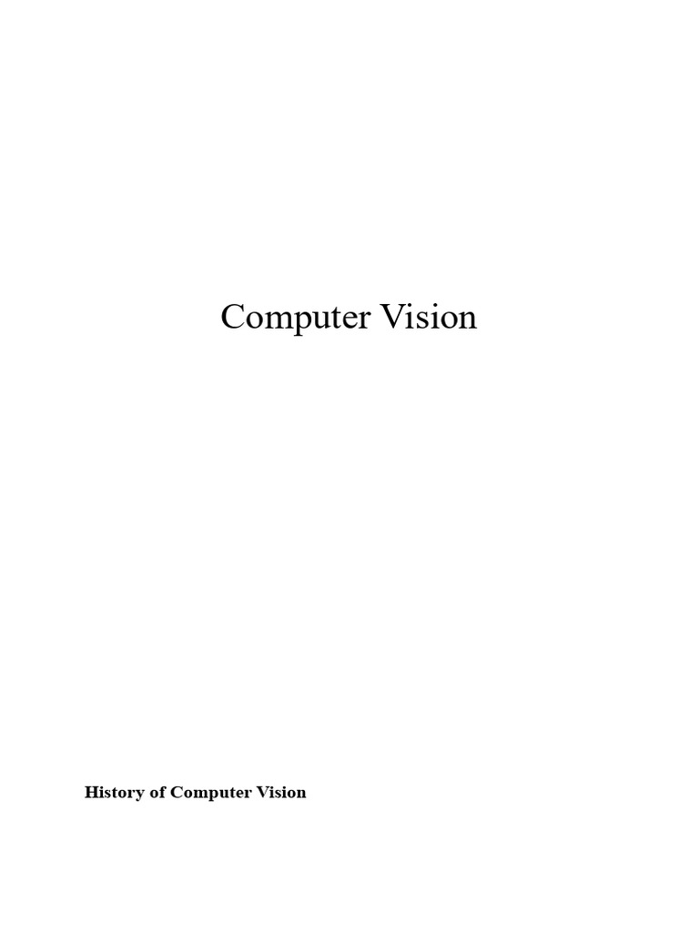 Computer Vision Study Material | PDF