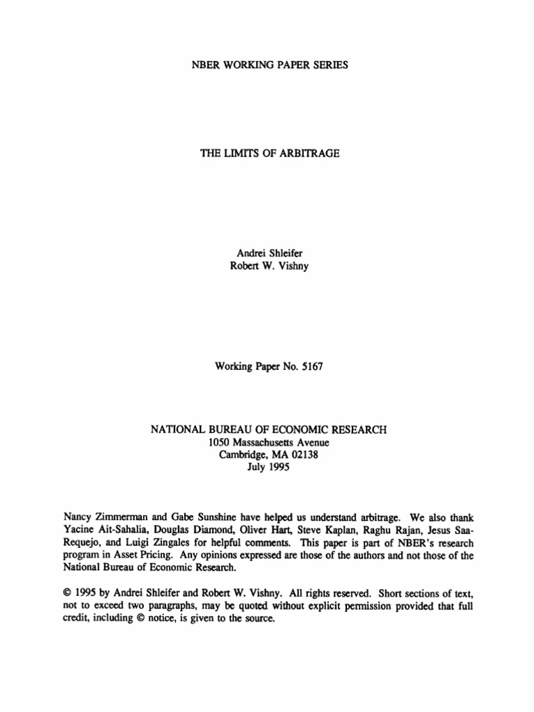 The Limit of Arbitrage | PDF