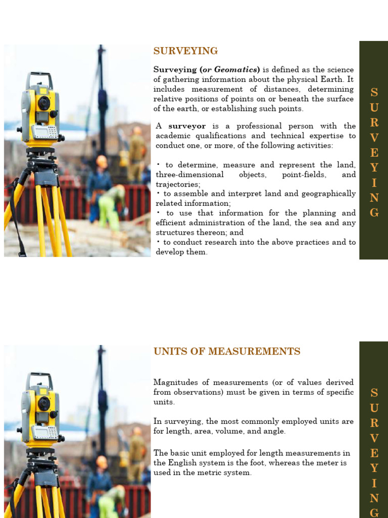 Lecture 1 Surveying | PDF