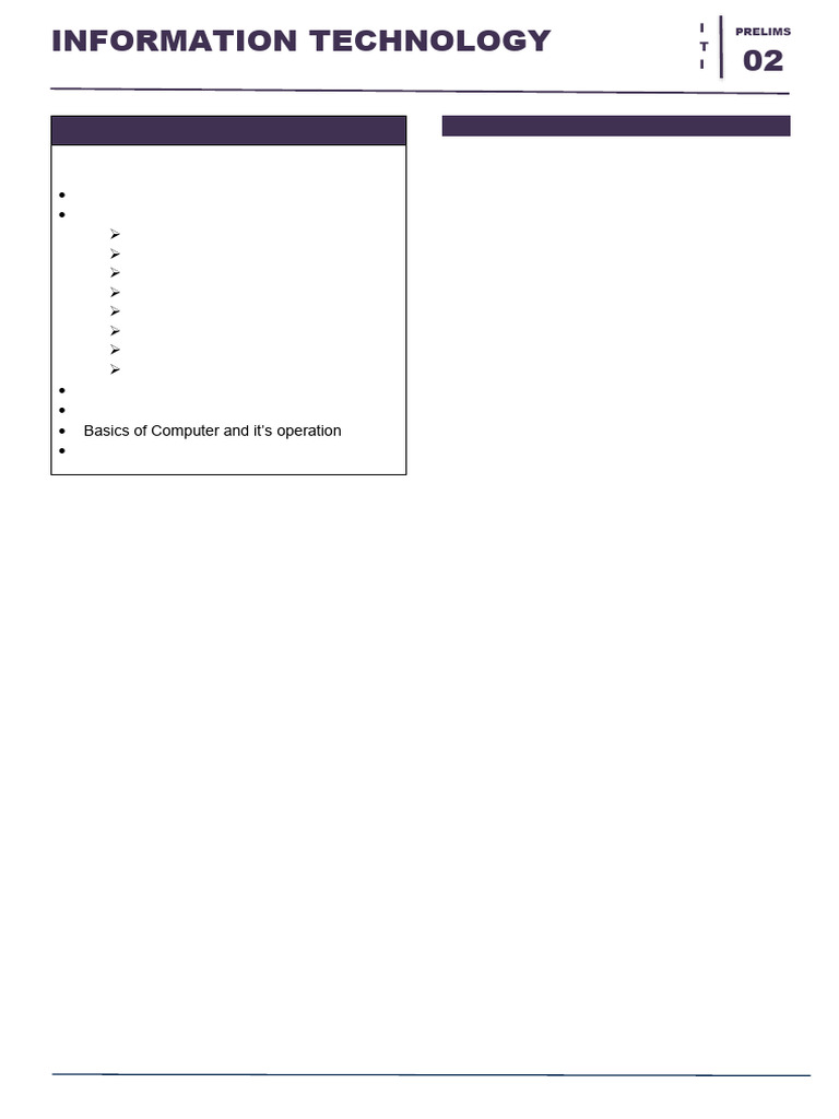 ITI - PRELIMS L02 - Computer Basics | PDF