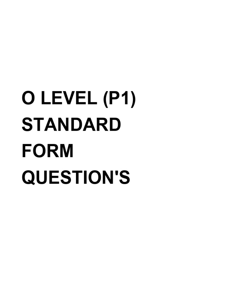 Standard Form Worksheet | PDF