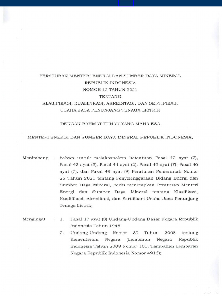 Permen Esdm 12 2021 | PDF