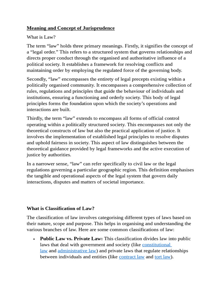 Jurisprudence Notes | PDF