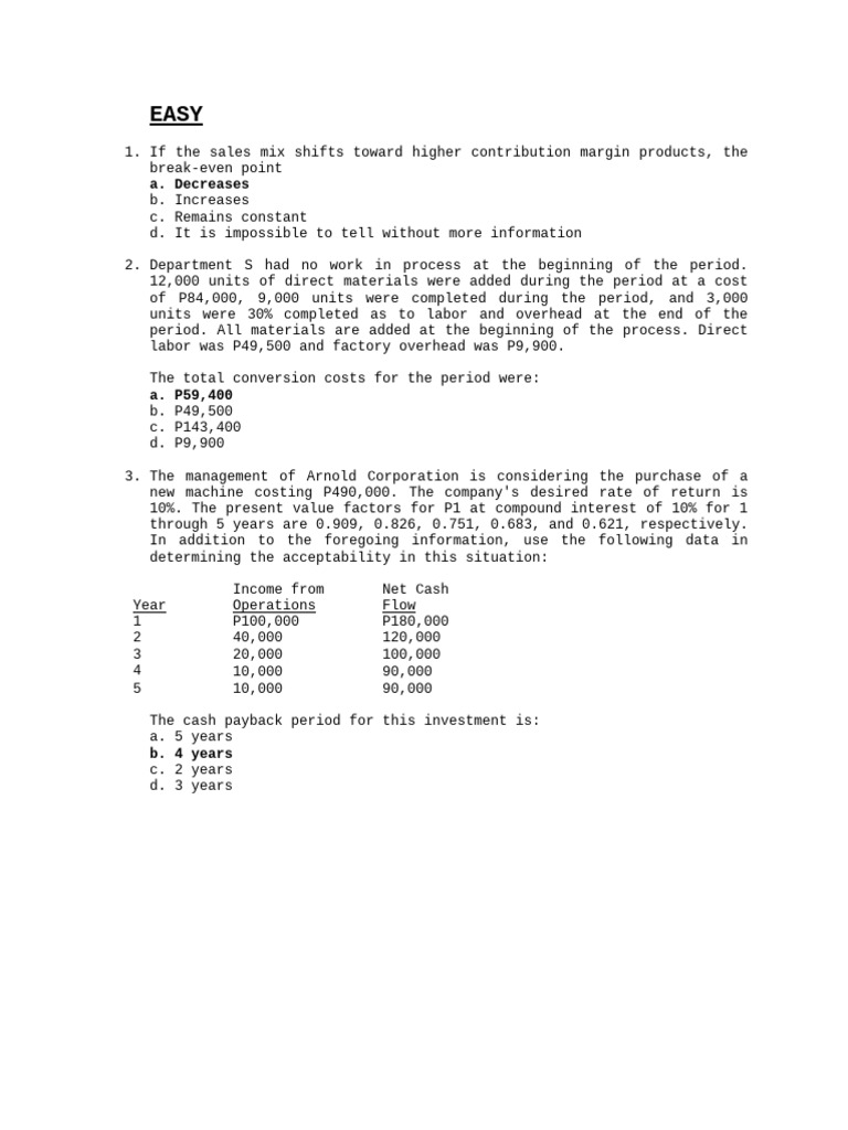 Sample MAS Questions | PDF