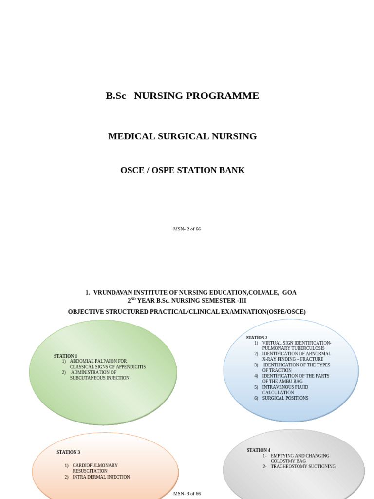 OSPE - MSN - Station Bank | PDF