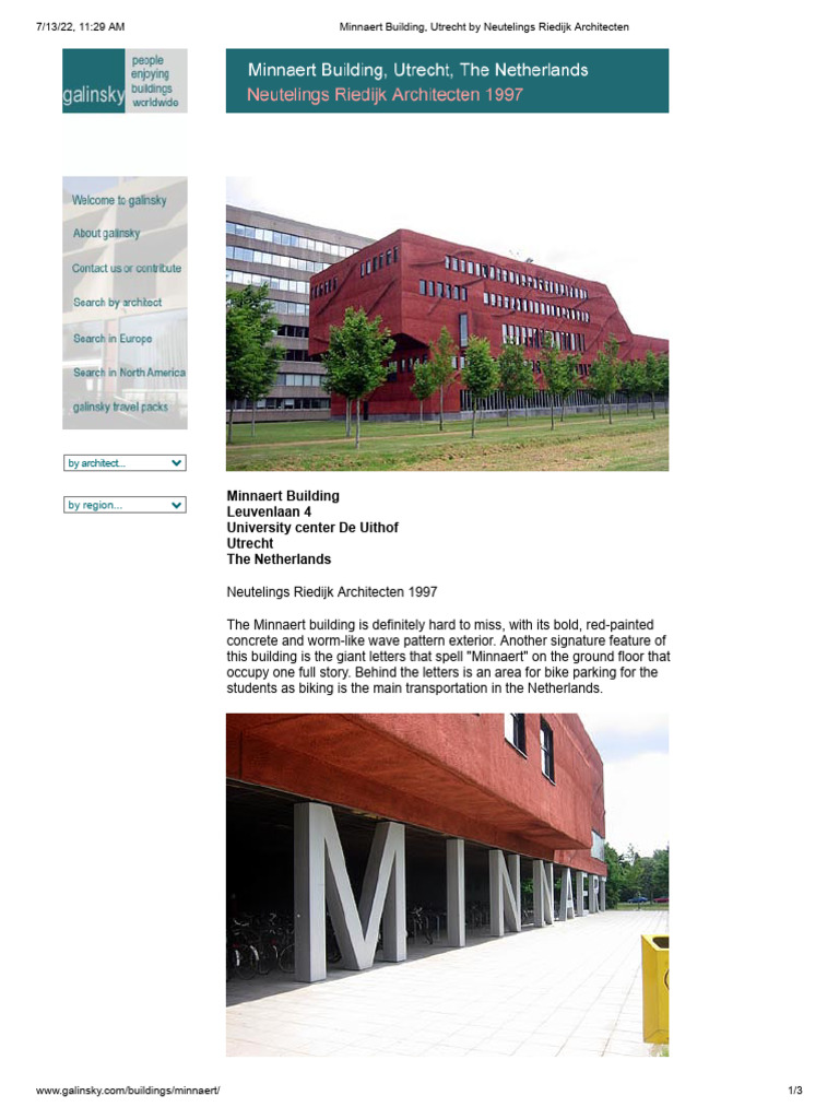 Minnaert Building, Utrecht by Neutelings Riedijk Architecten | PDF