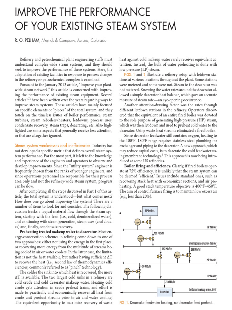 Improve The Performance of Your Existing Steam System | PDF