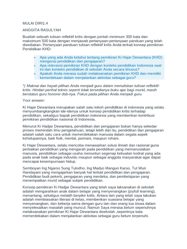 Anggi Mulai Diri 1.4 | PDF