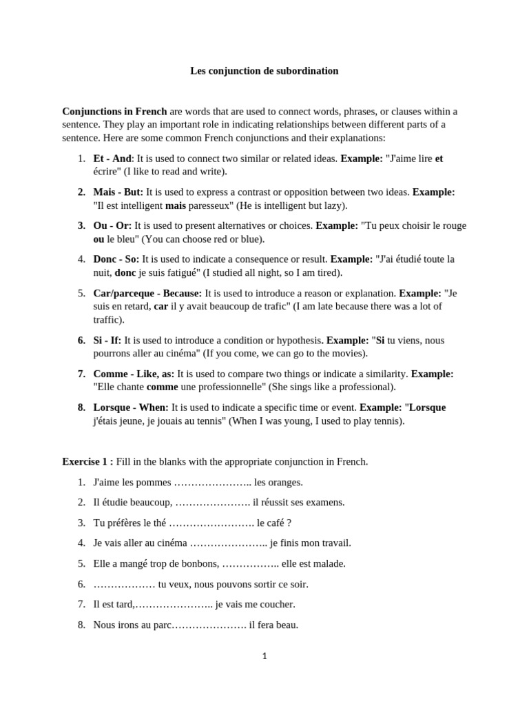 Conjunction and Linking Words | PDF