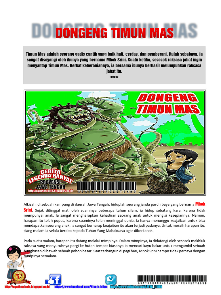 Legenda Jawa Tengah - Dongeng Timun Mas | PDF