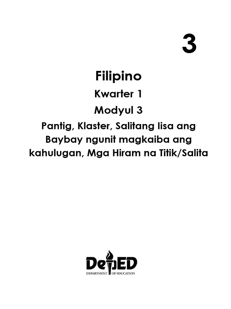 Revised-KWARTER 1-Modyul 3 Sa Filipino-3 | PDF