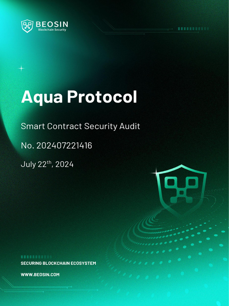 Aqua Protocol: Smart Contract Security Audit No. 202407221416 | PDF