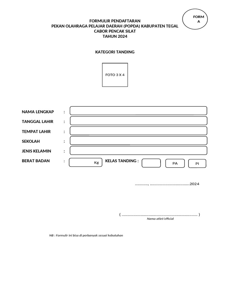 Formulir Pendaftaran | PDF