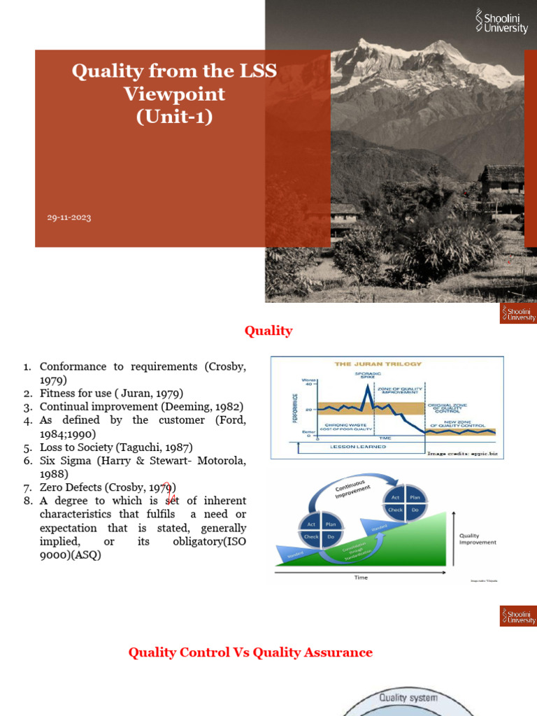 Unit 1 (Quality) | PDF