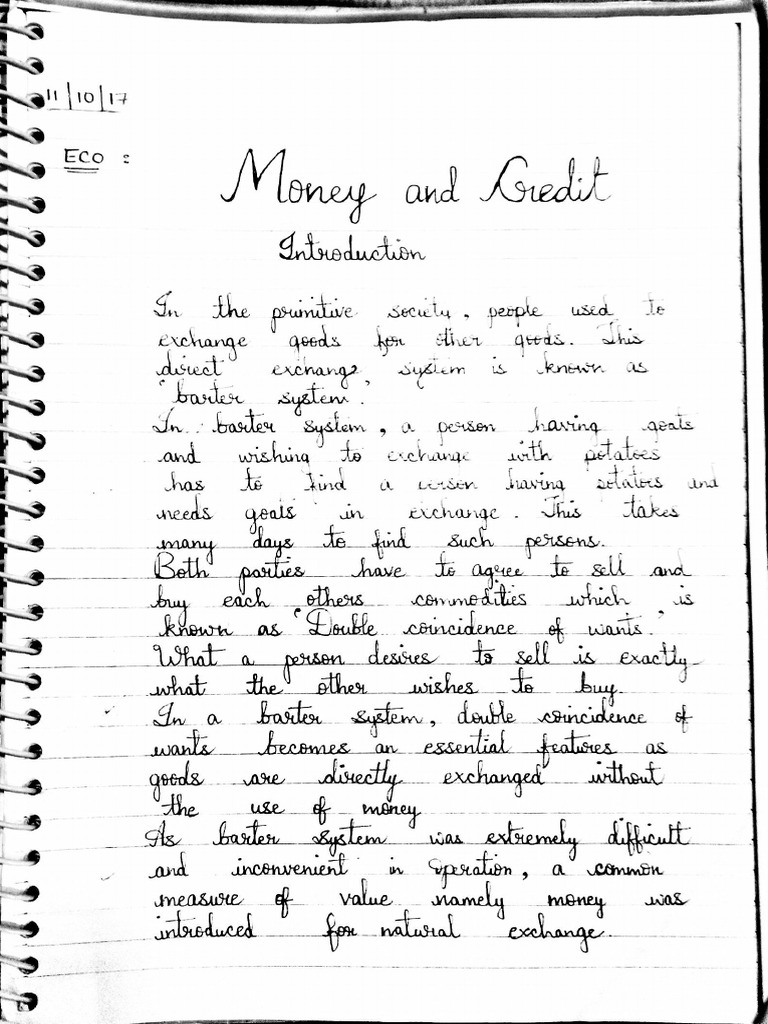 Money and Credit notes | PDF