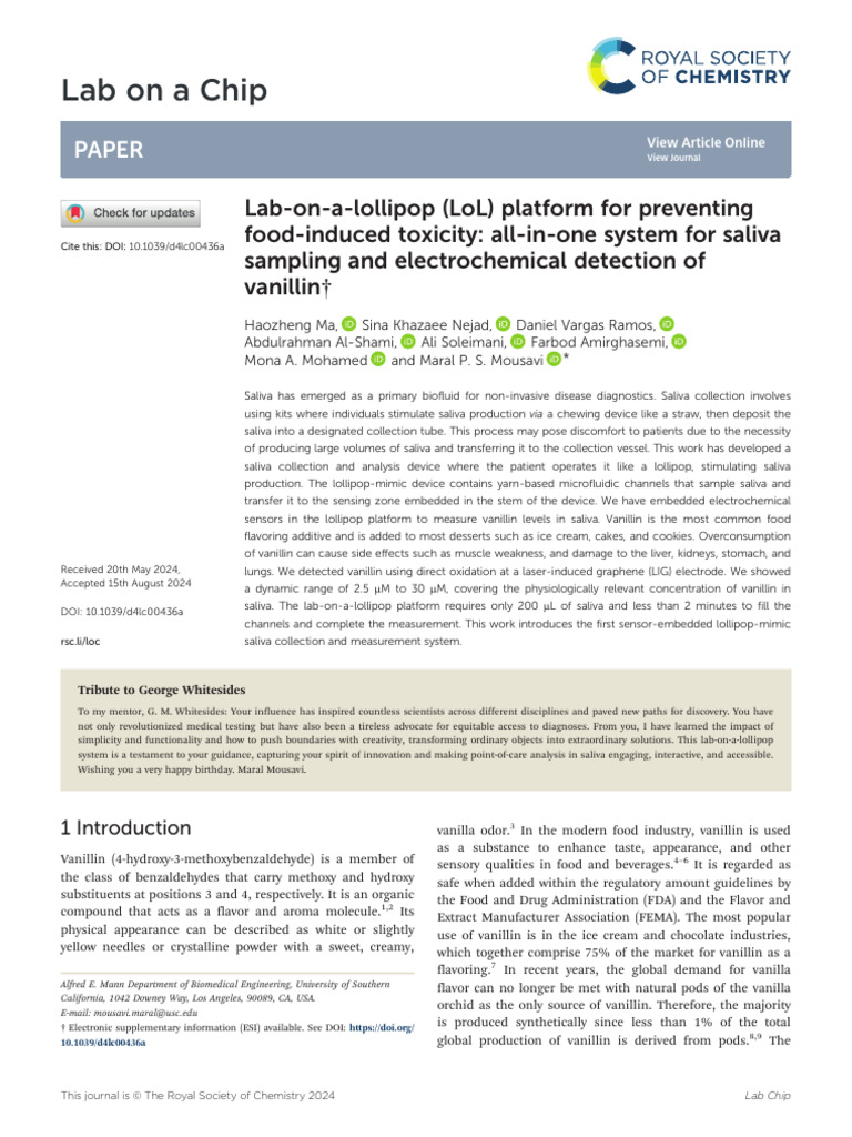 Lab On A Chip: Paper | PDF